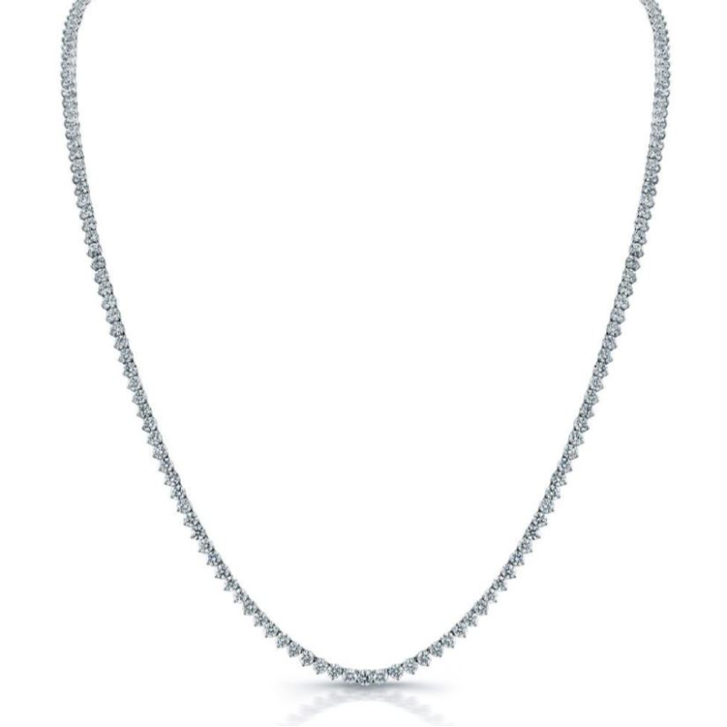 Norman Silverman 18K White Gold Rhodium Plated Diamond Opera Necklace ...